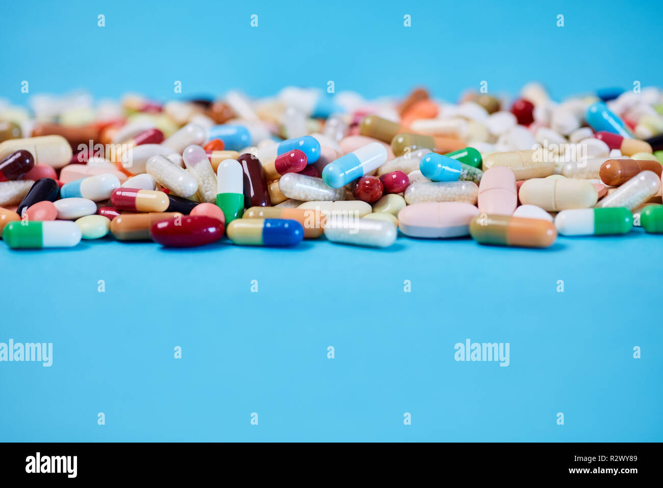 Colorful medical drugs medicine background with copy space Stock Photo ...