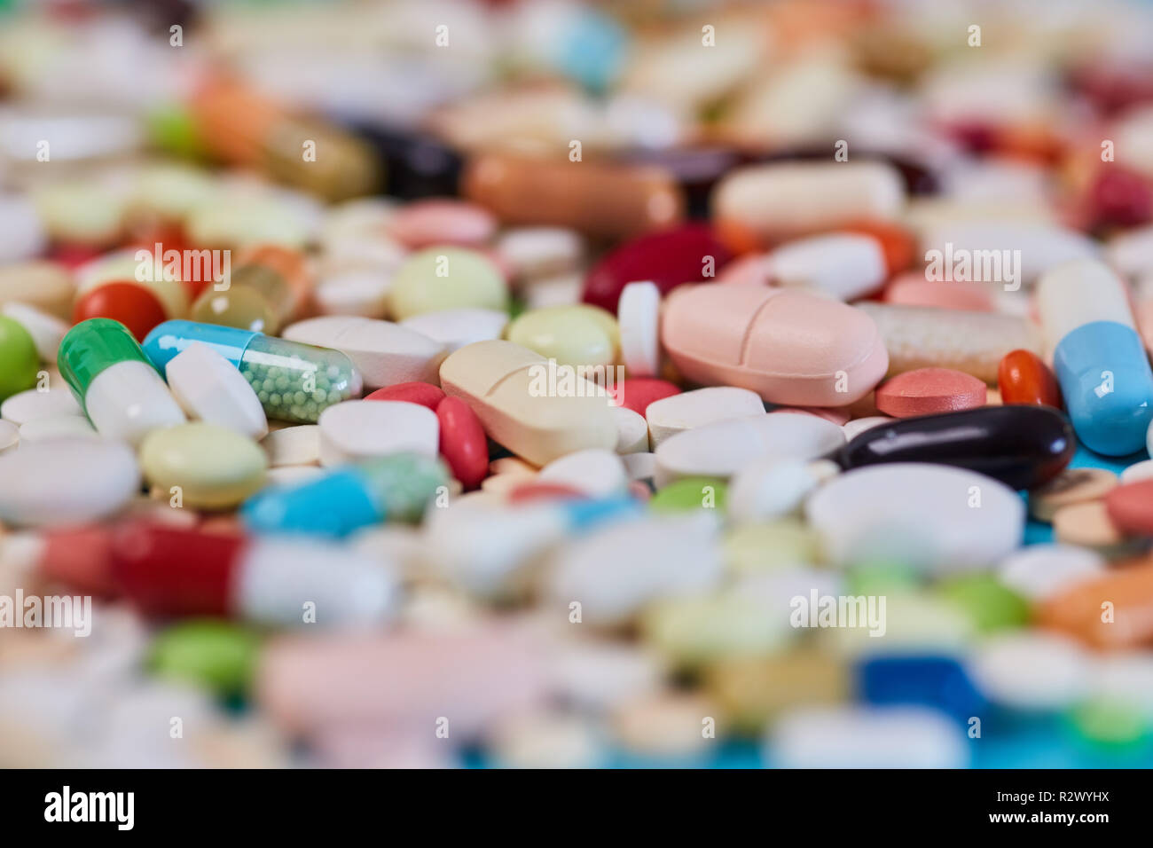 Many colorful medicine medicines as headers background Stock Photo - Alamy