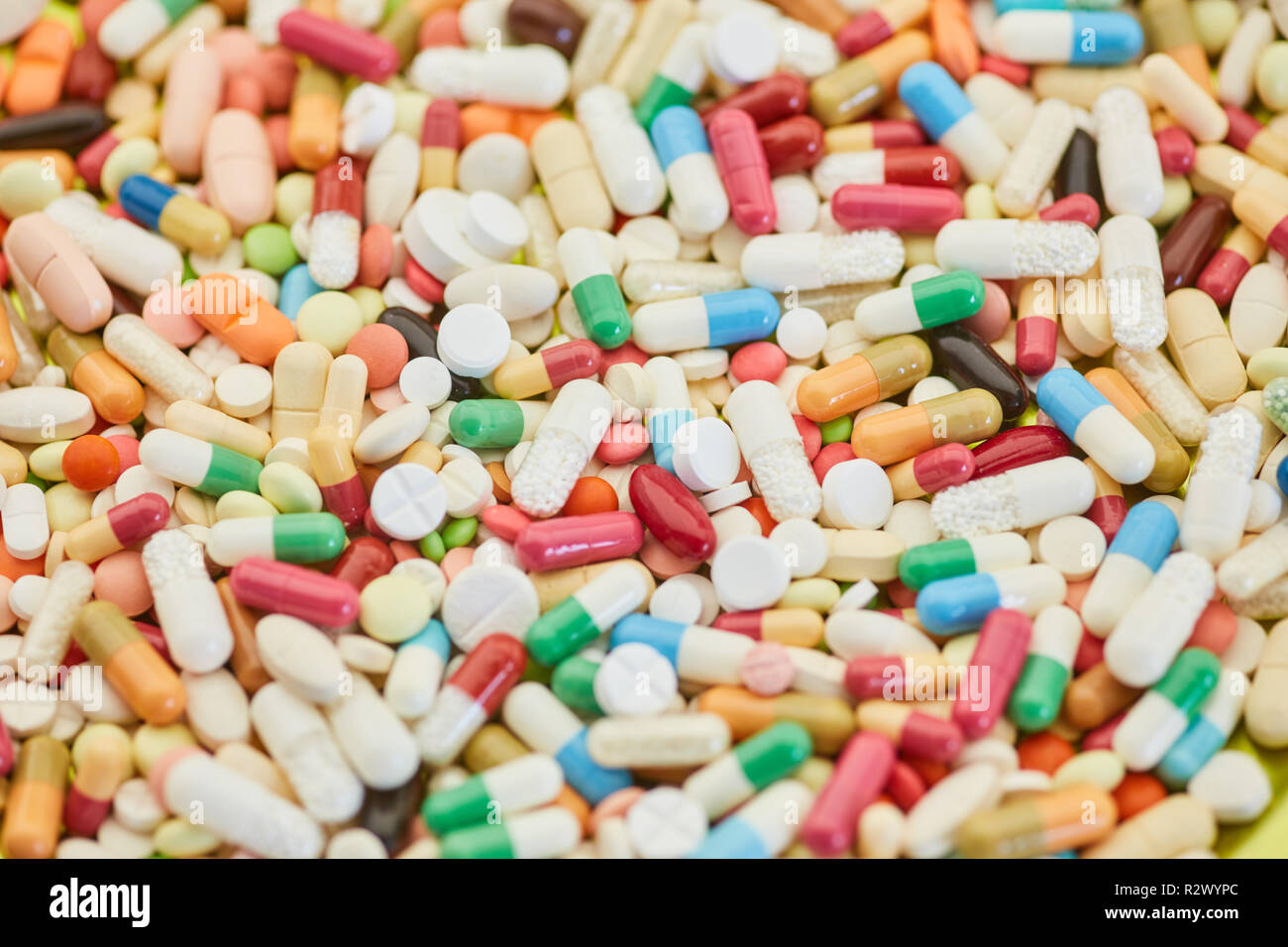 Many colorful medicine medicines as background texture Stock Photo - Alamy