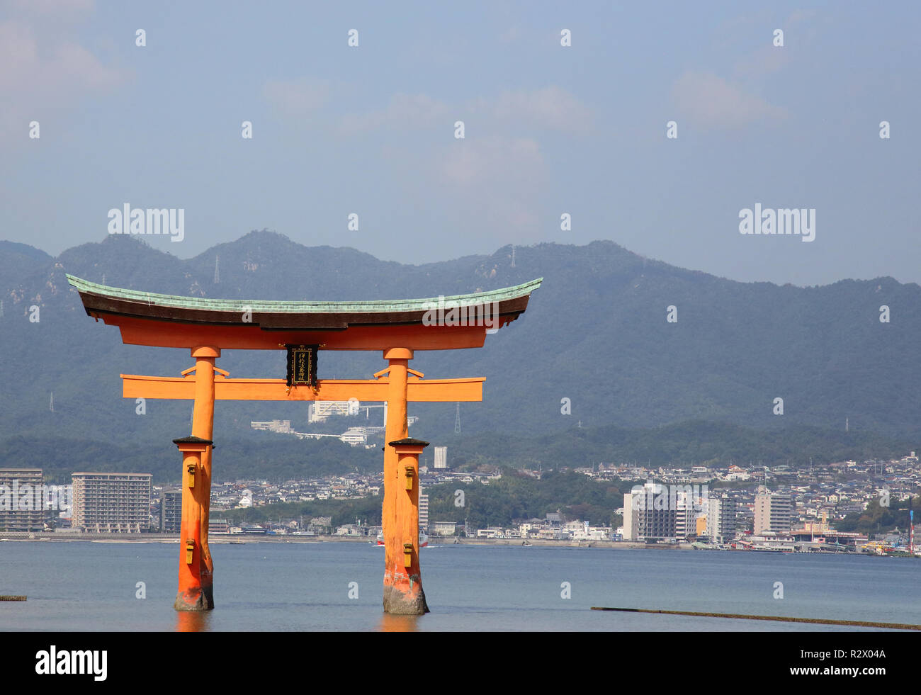 the famous floating torii gate on miyajima island near hiroshima japan ...