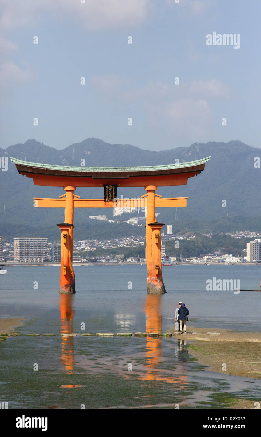 the famous floating torii gate on miyajima island near hiroshima japan ...