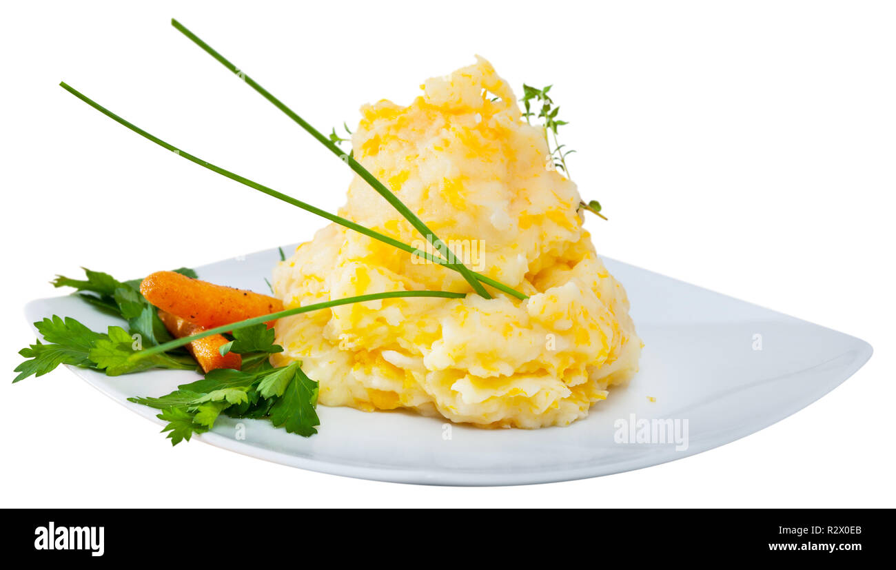 National Scottish dish Clapshot – potato puree with melted butter and ...