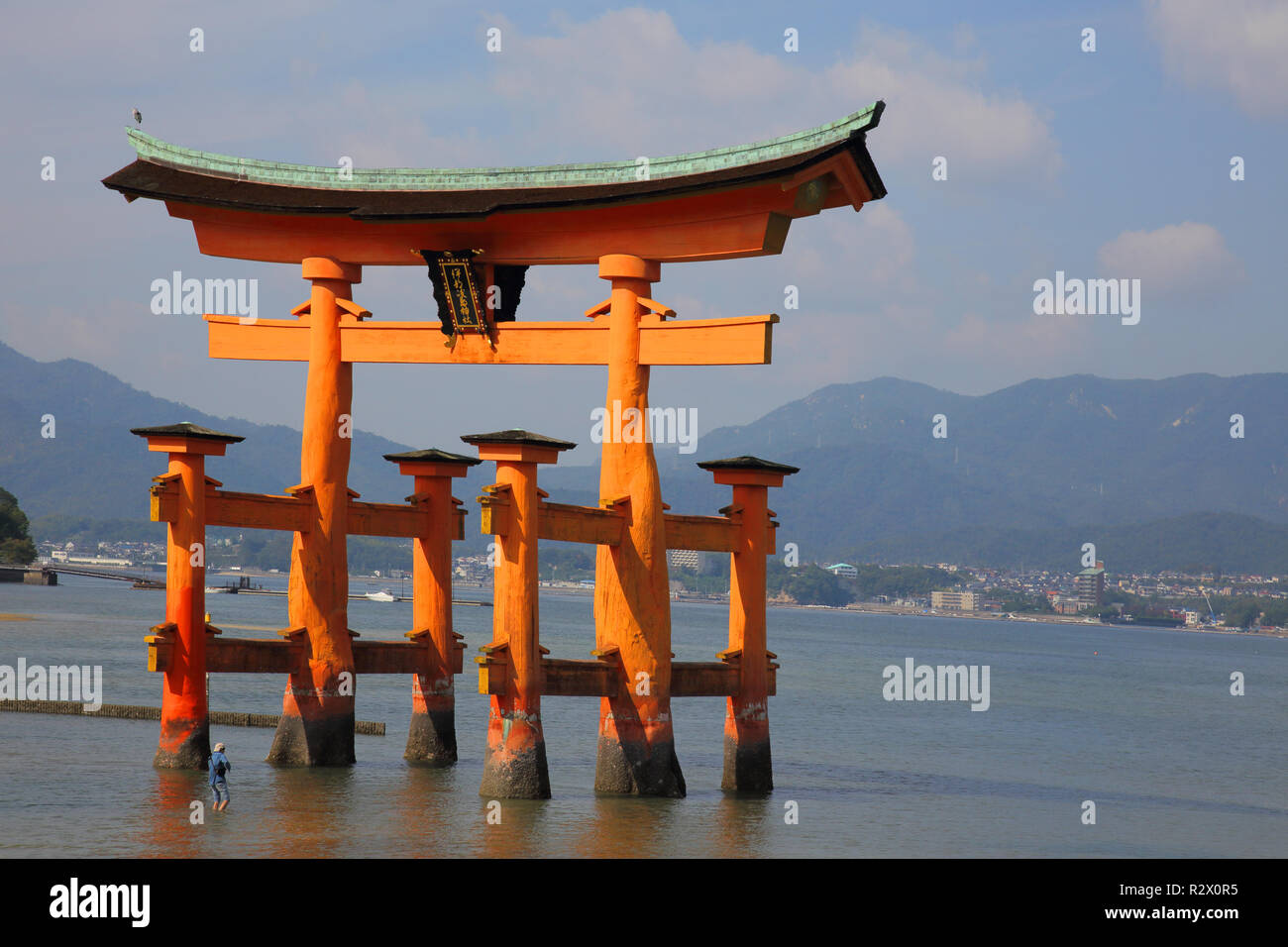 the famous floating torii gate on miyajima island near hiroshima japan ...