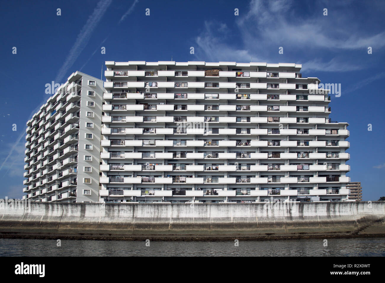apartments on the river in the rebuild city of hiroshima Stock Photo ...