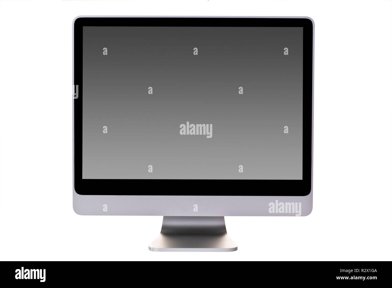aluminium desktop computer with flat screen Stock Photo - Alamy