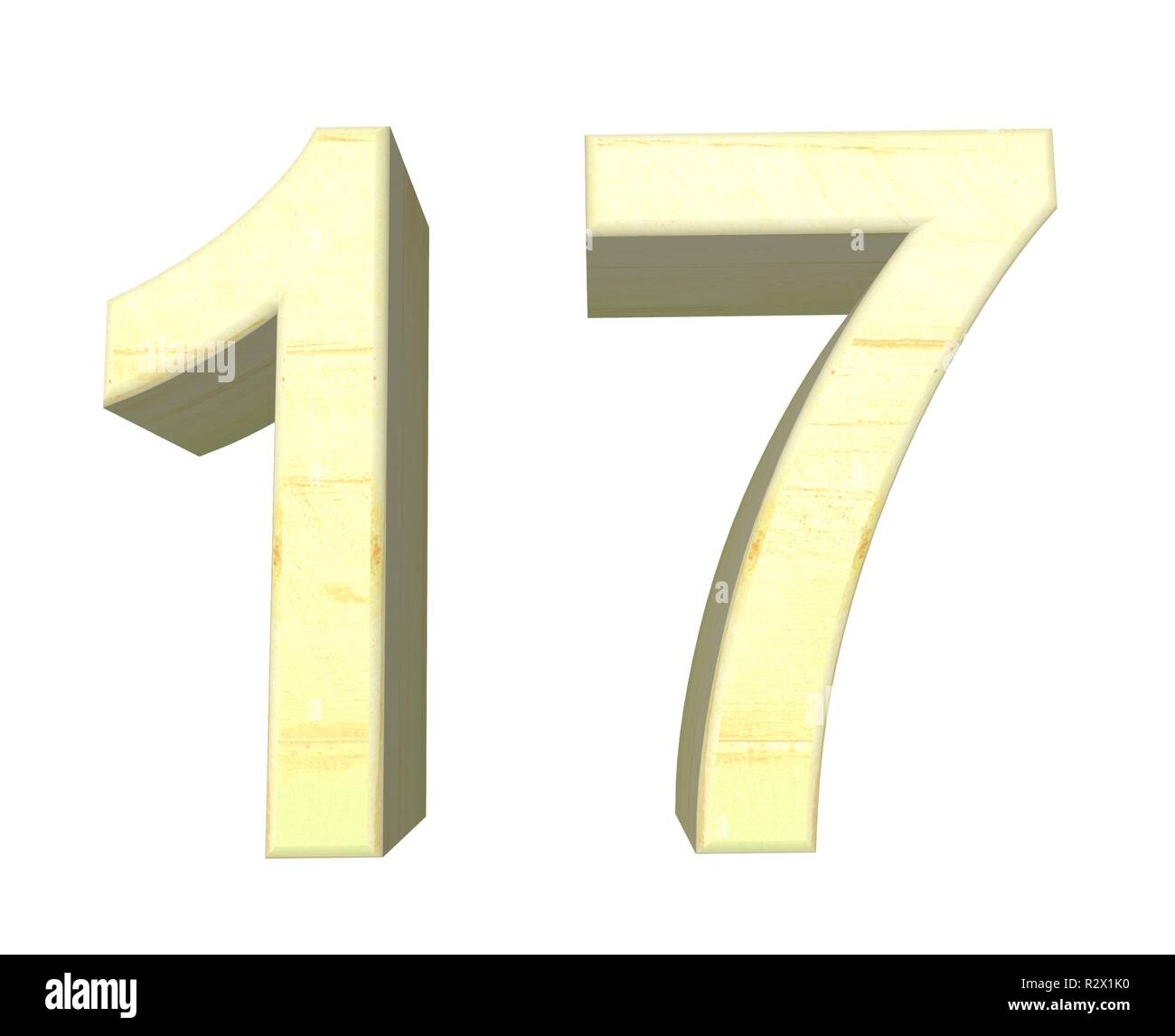 3d number 17 seventeen hi-res stock photography and images - Alamy