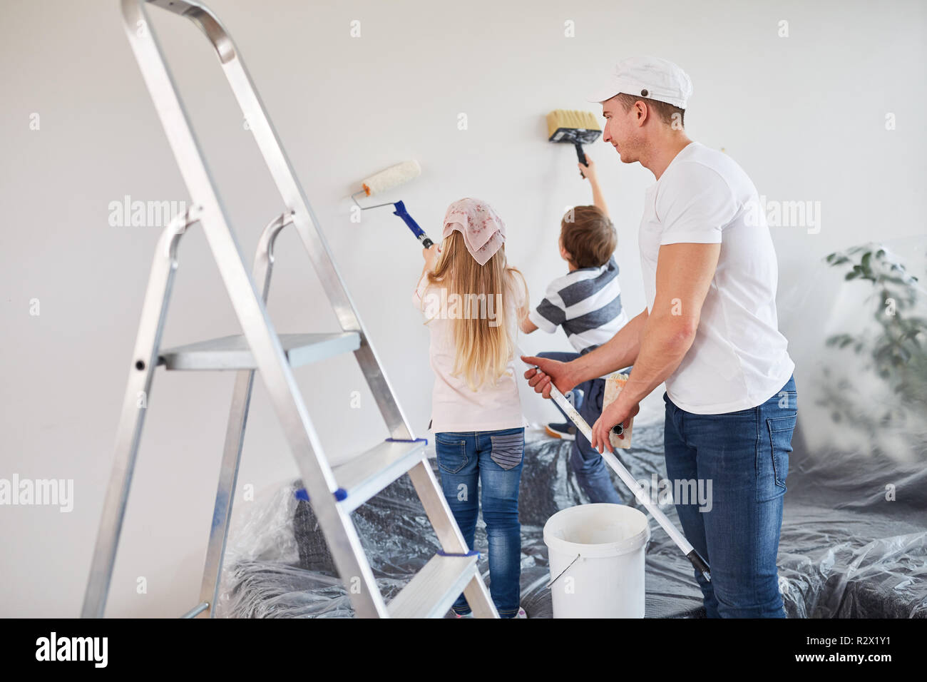 Stepladder by wall hi-res stock photography and images - Alamy