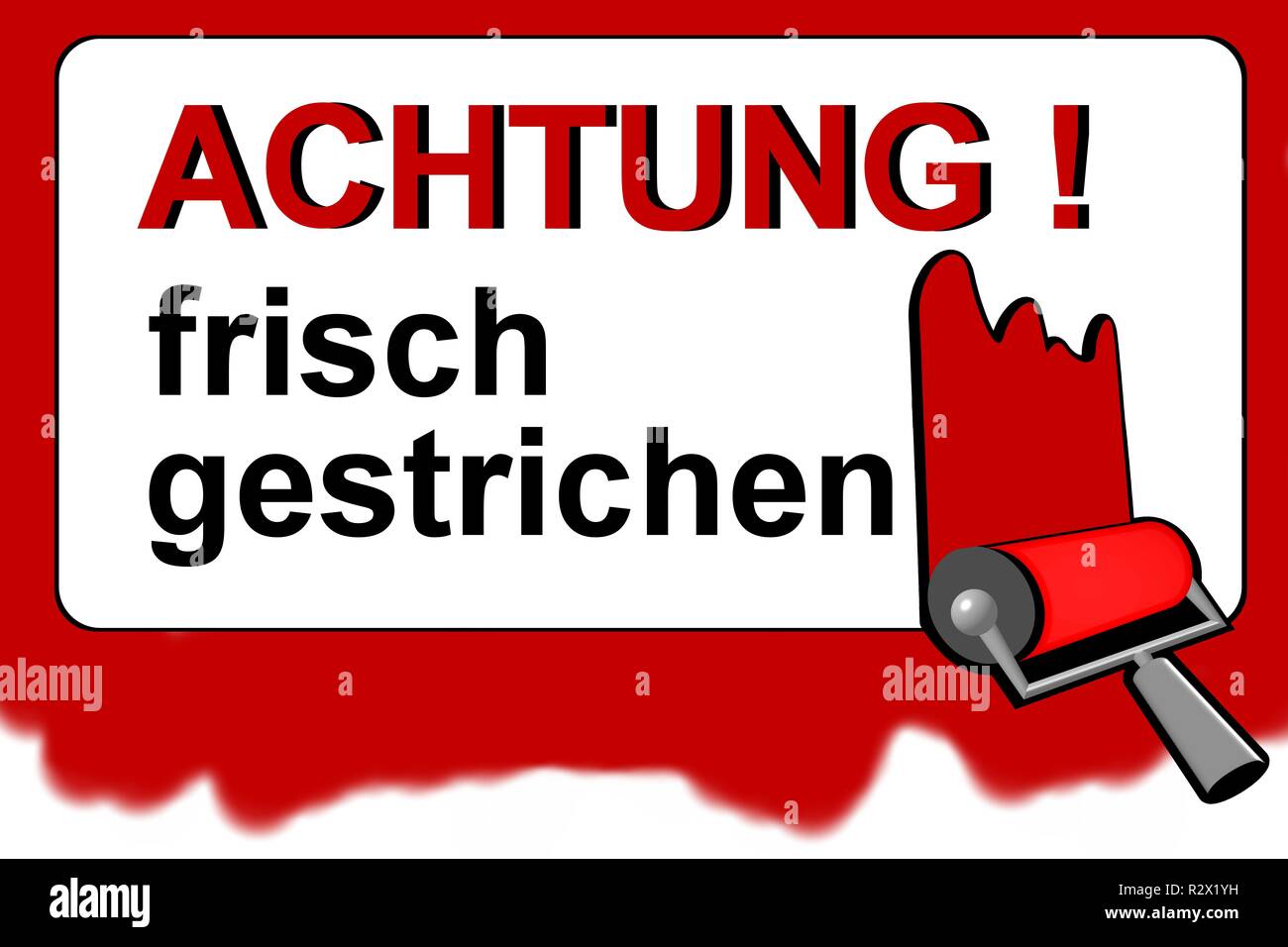 attention fresh painted Stock Photo - Alamy