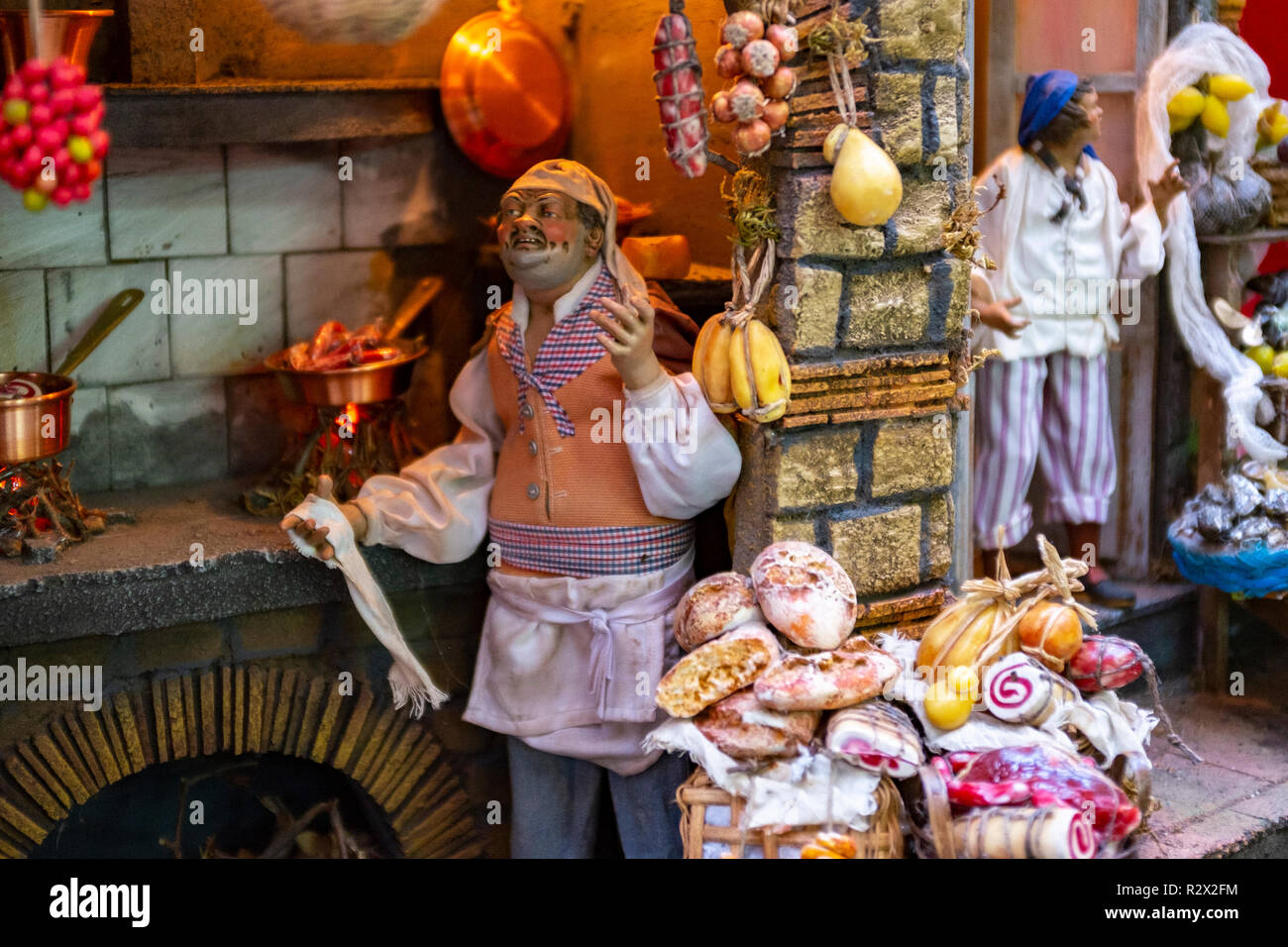 old food store in Christmas nativity scene, detail of a Neapolitan ...