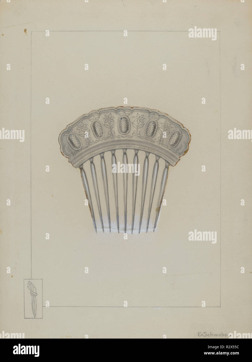 Comb. Dated: c. 1936. Dimensions: overall: 30.5 x 22.8 cm (12 x 9 in ...