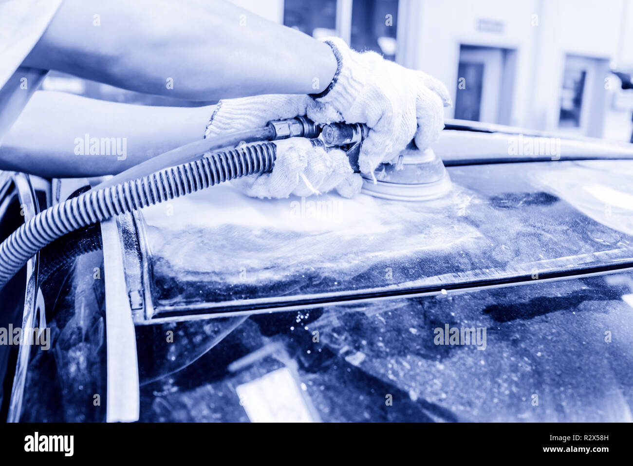 Auto manual polishing Stock Photo - Alamy