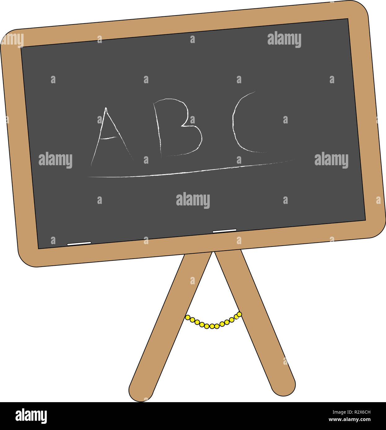 Illustration of a chalkboard with 'ABC' written on it Stock Photo - Alamy
