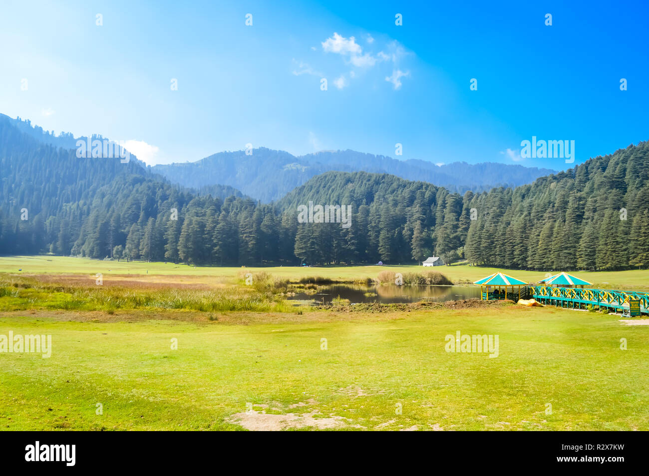 Beautiful landscape panorama view Himalayan valley of "DALHOUSIE KULLU ...