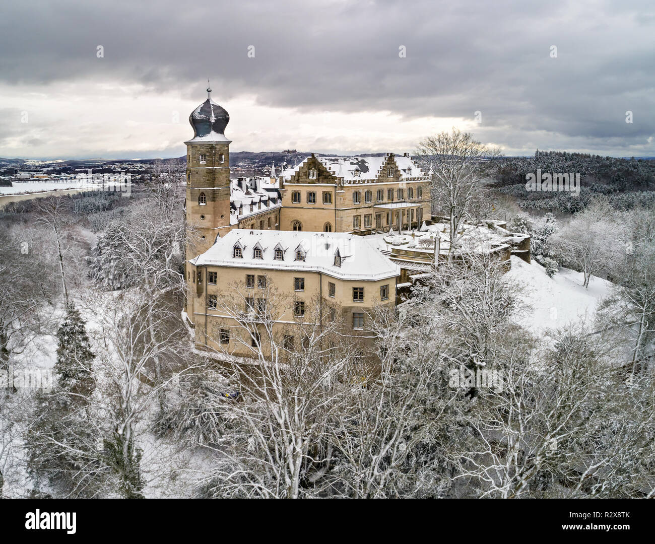 Air view of the Callenberg Palace in Coburg, Bavaria, Germany Stock ...