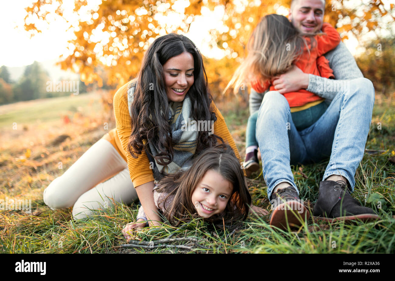 Family with two small children hi-res stock photography and images - Alamy