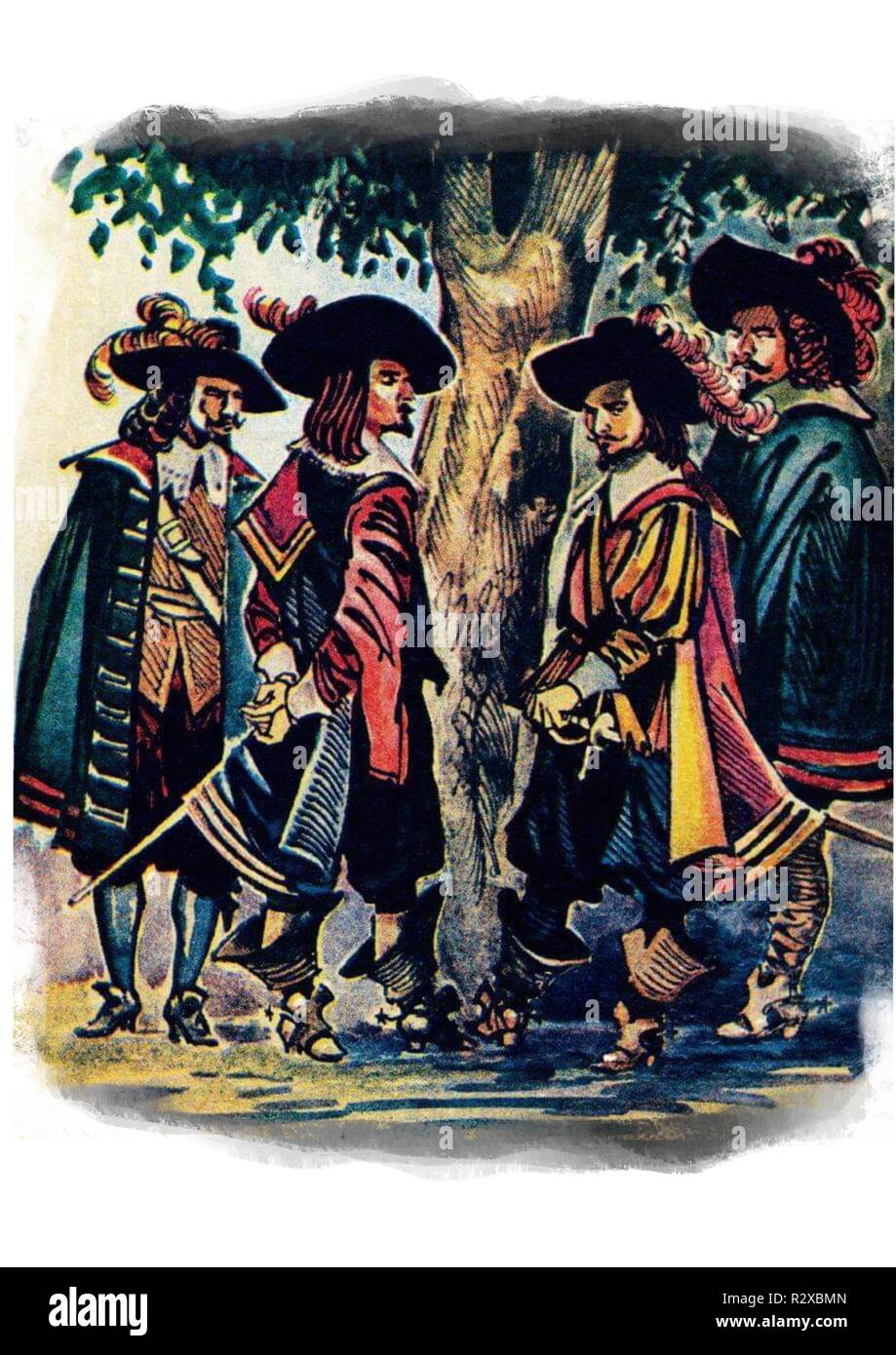 three musketeers vintage illustration Stock Photo - Alamy