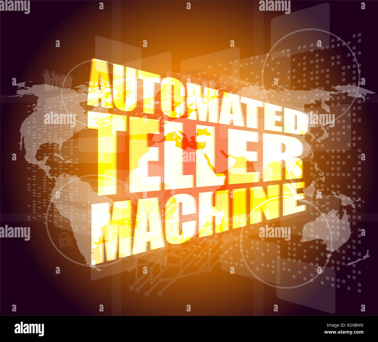 automated teller machine word on digital touch screen Stock Photo - Alamy