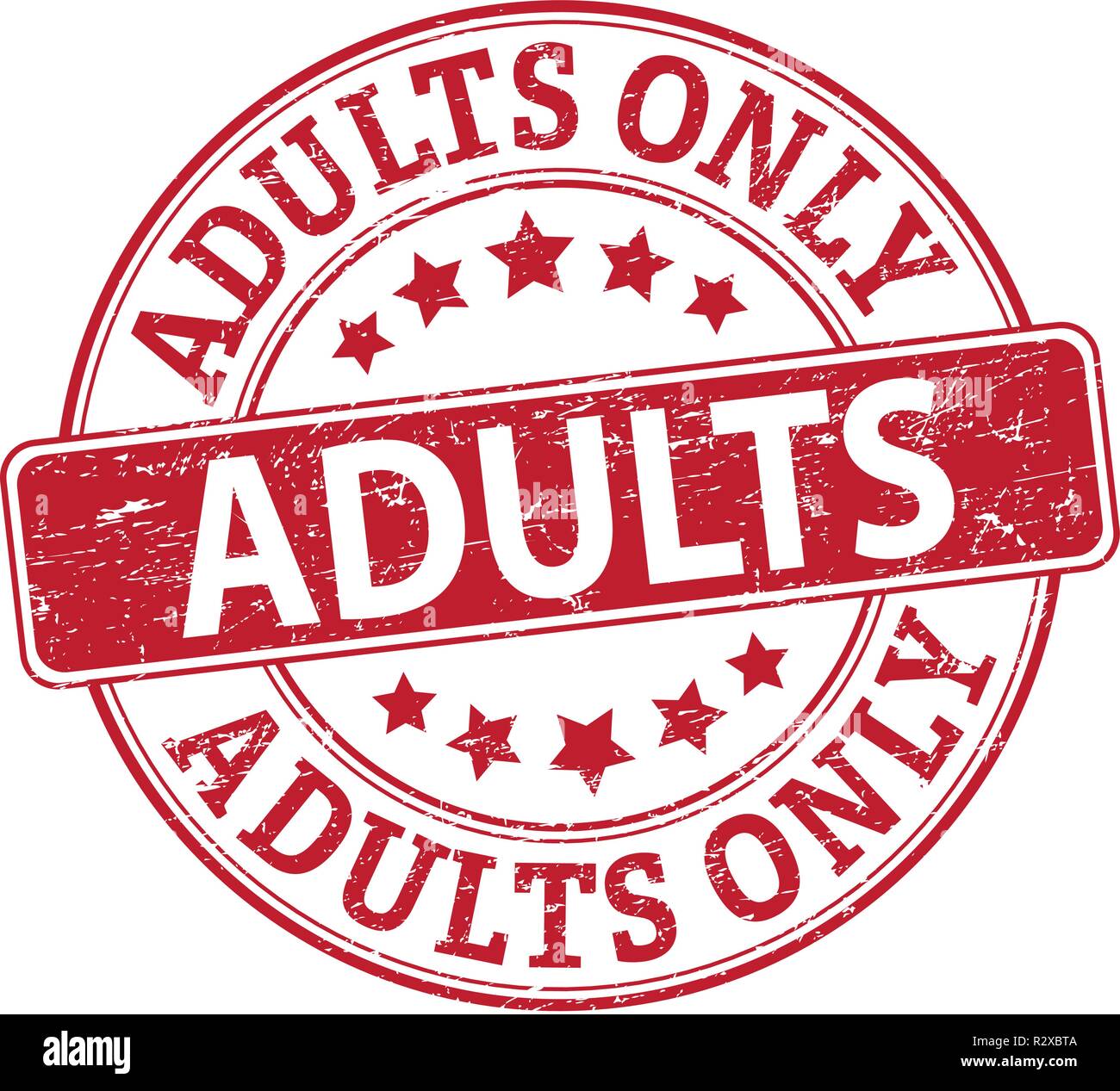 red rubber web stamp with stars on white background Stock Vector Image ...