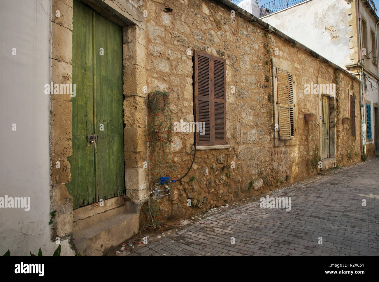 Old street at historical district of Kyrenia. Cyprus Stock Photo - Alamy