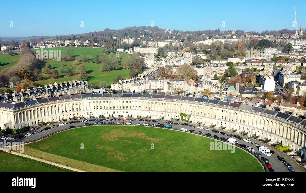 Royal crescent bath aerial hi-res stock photography and images - Alamy