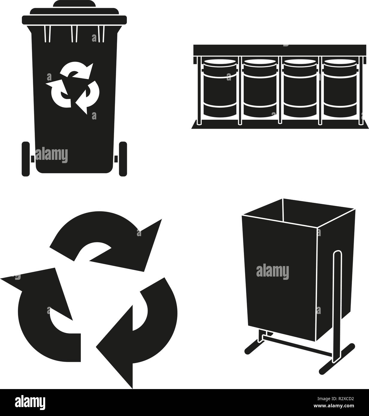 Black and white trash silhouette collection Stock Vector Image & Art ...