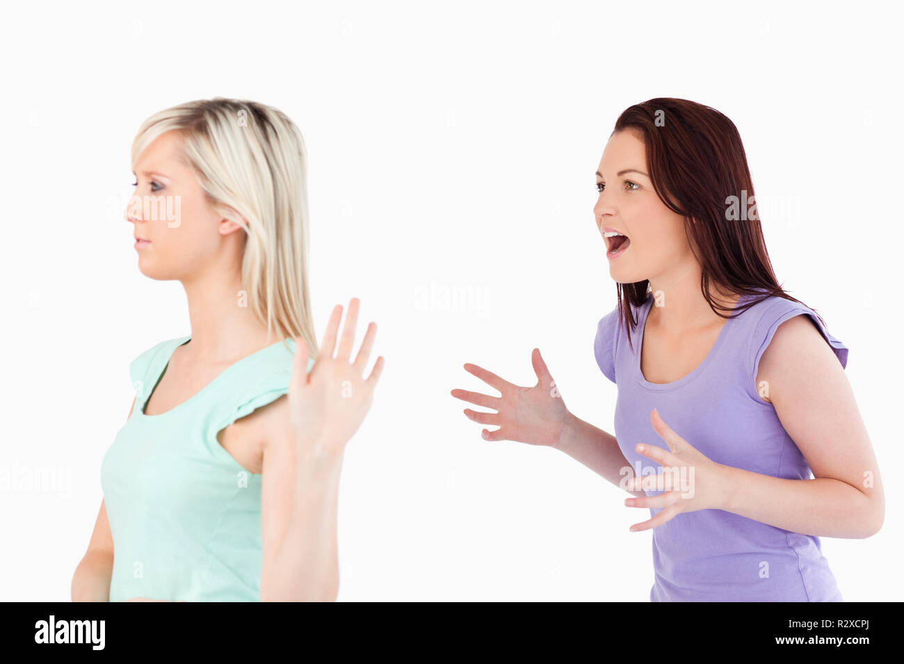 Woman back portrait standing turning Cut Out Stock Images & Pictures ...