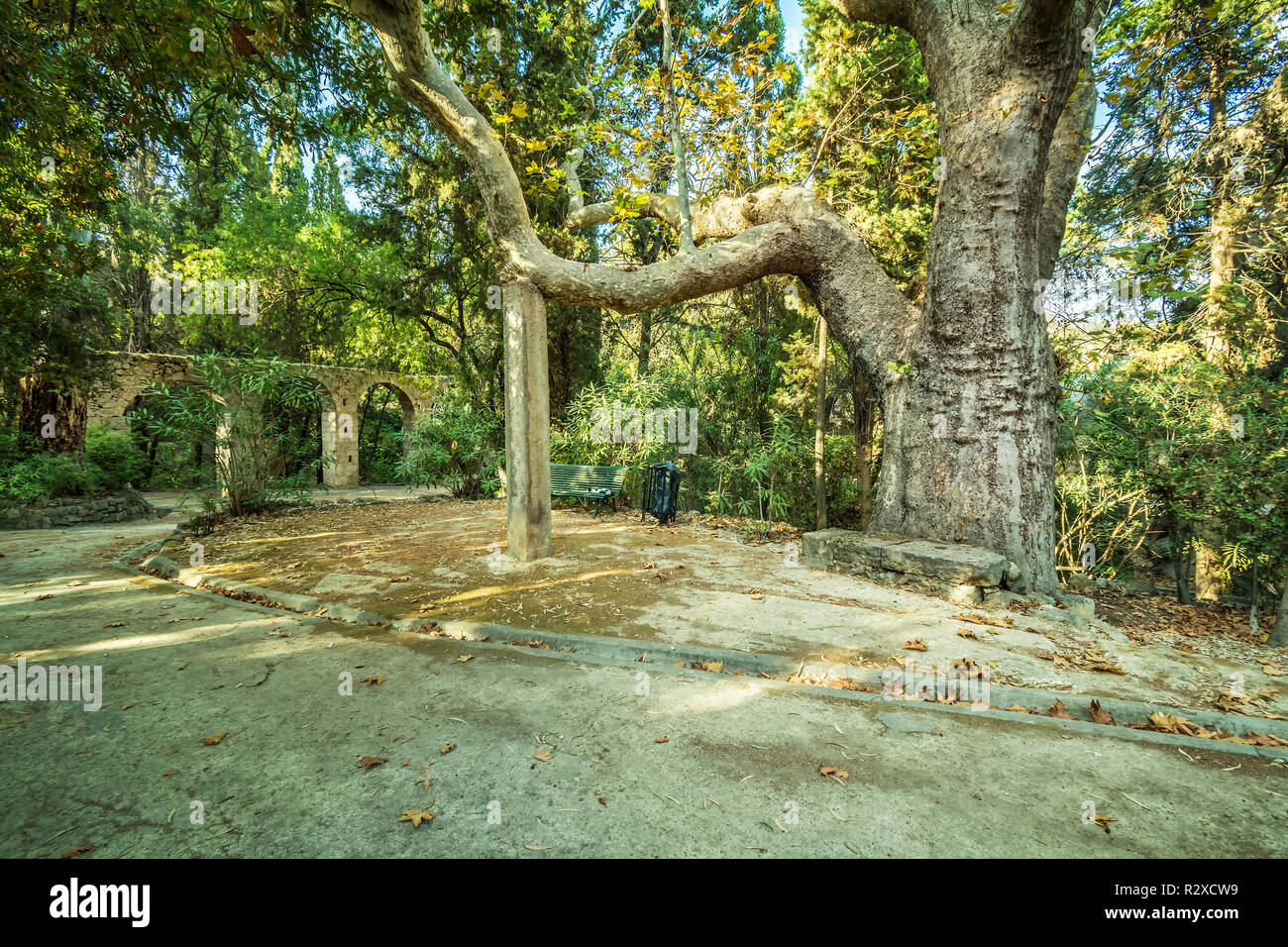 A small aqueduct in Rodini park in city of Rhodes (Rhodes, Greece Stock ...