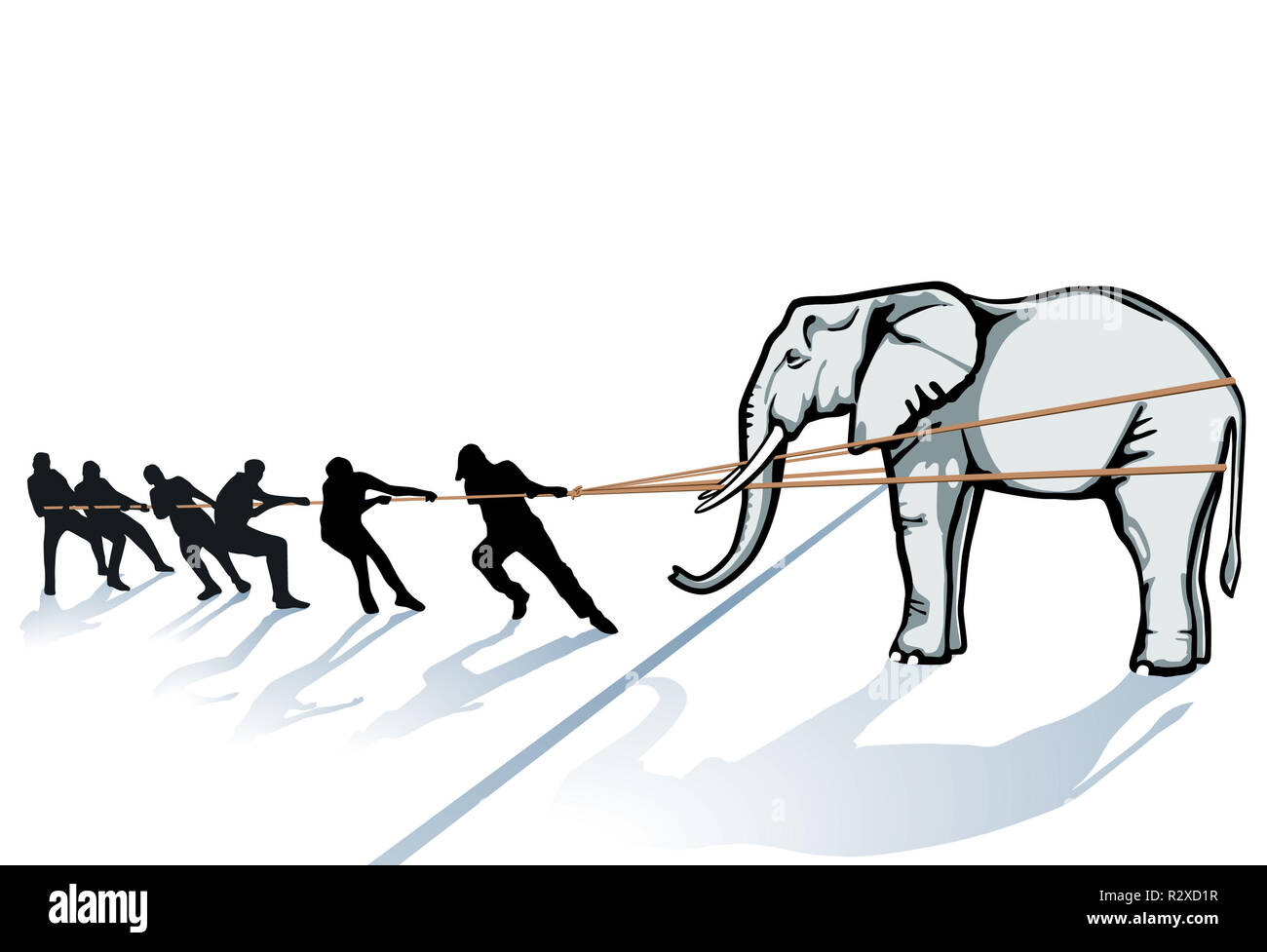 pull the elephant from the ice Stock Photo - Alamy