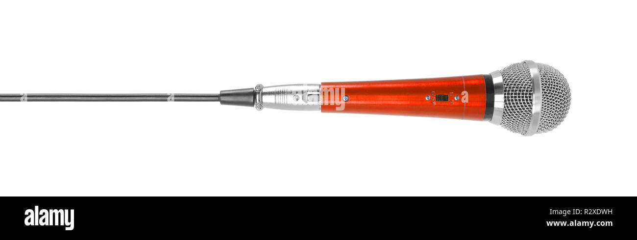 Music and sound - Vintage red vocal microphone isolated on a white ...
