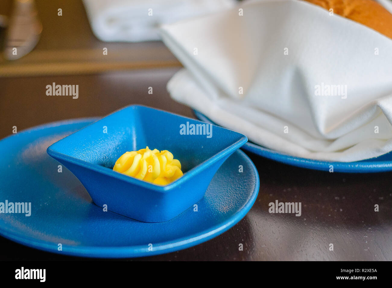 bread and butter served in a fine dining restaurant Stock Photo - Alamy
