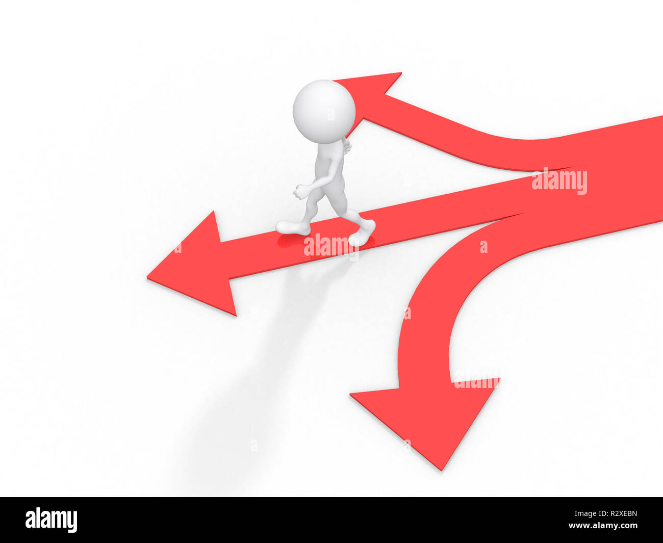 3d man multiple arrow paths hi-res stock photography and images - Alamy