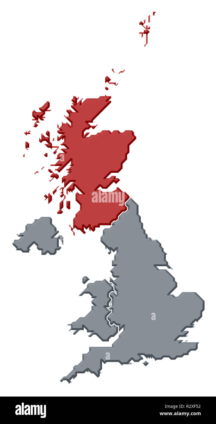 Map of scotland colourful Cut Out Stock Images & Pictures - Alamy