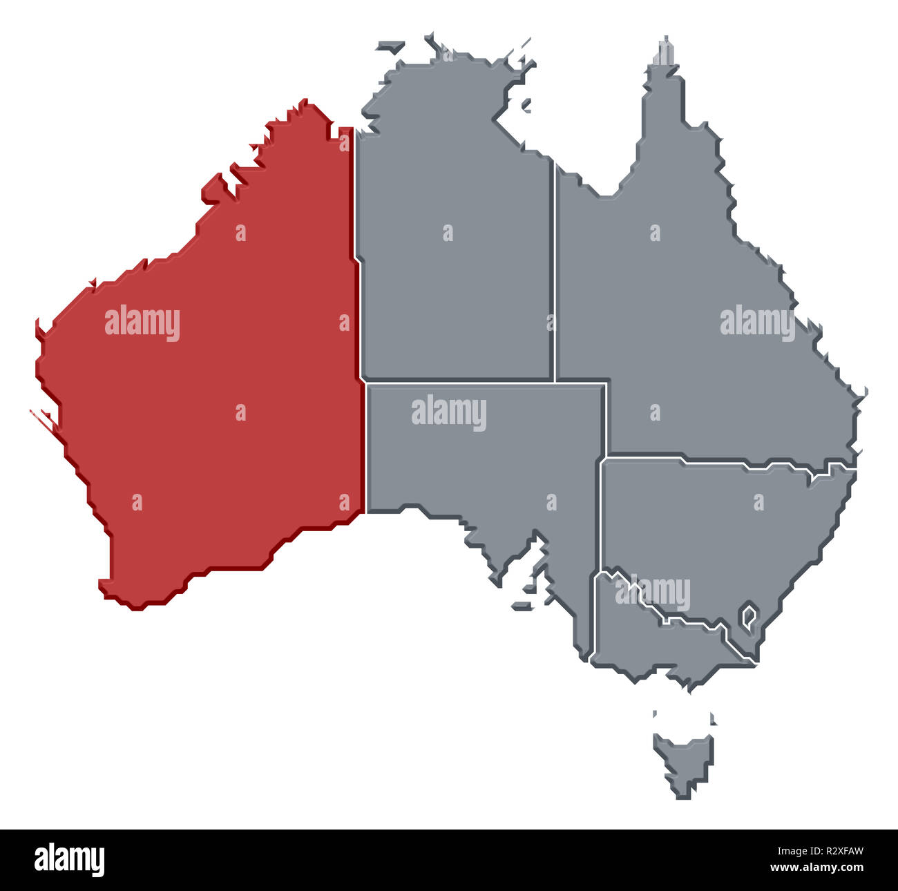 Australia colored political map hi-res stock photography and images - Alamy