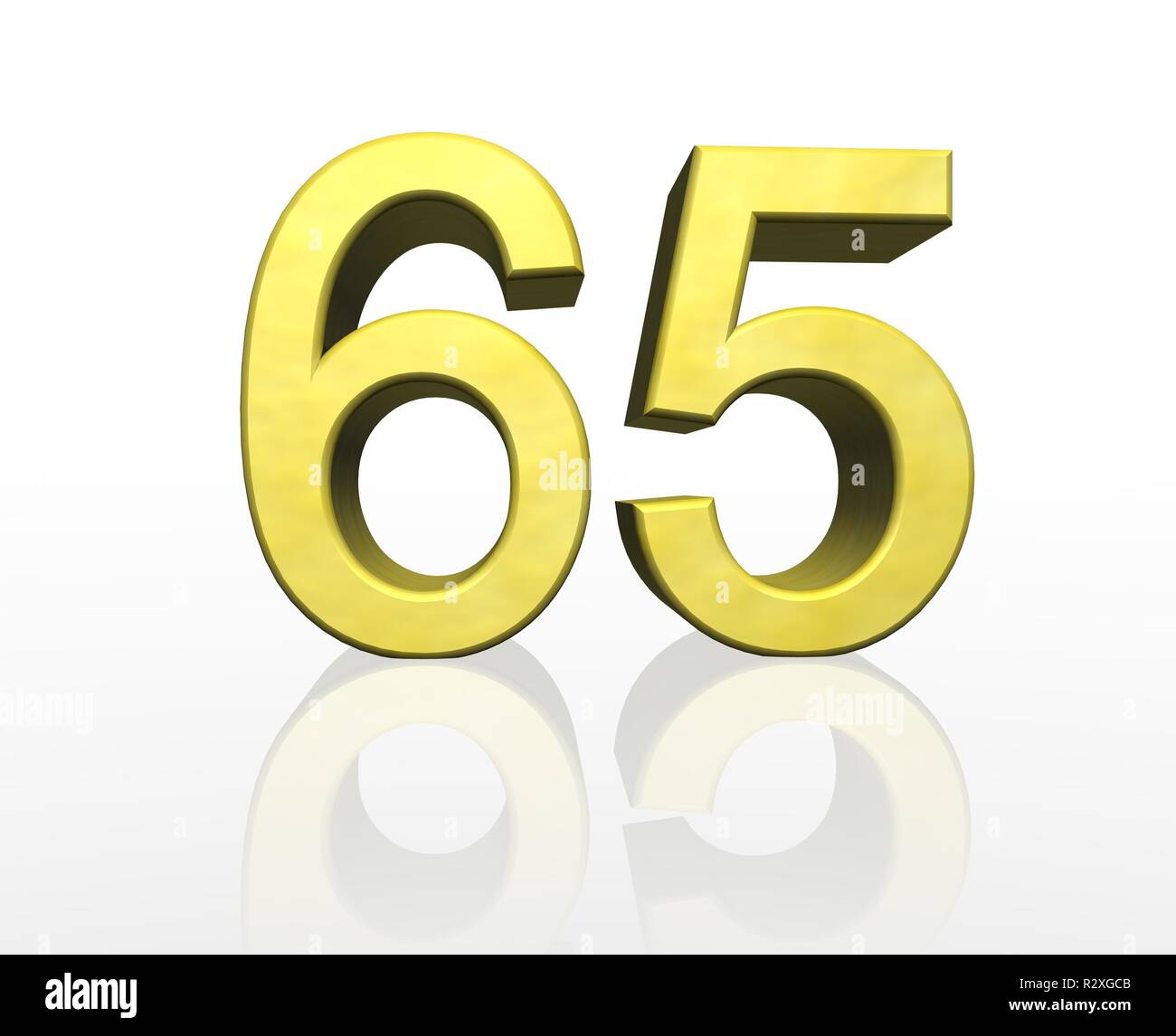 3d number 65 gold hi-res stock photography and images - Alamy