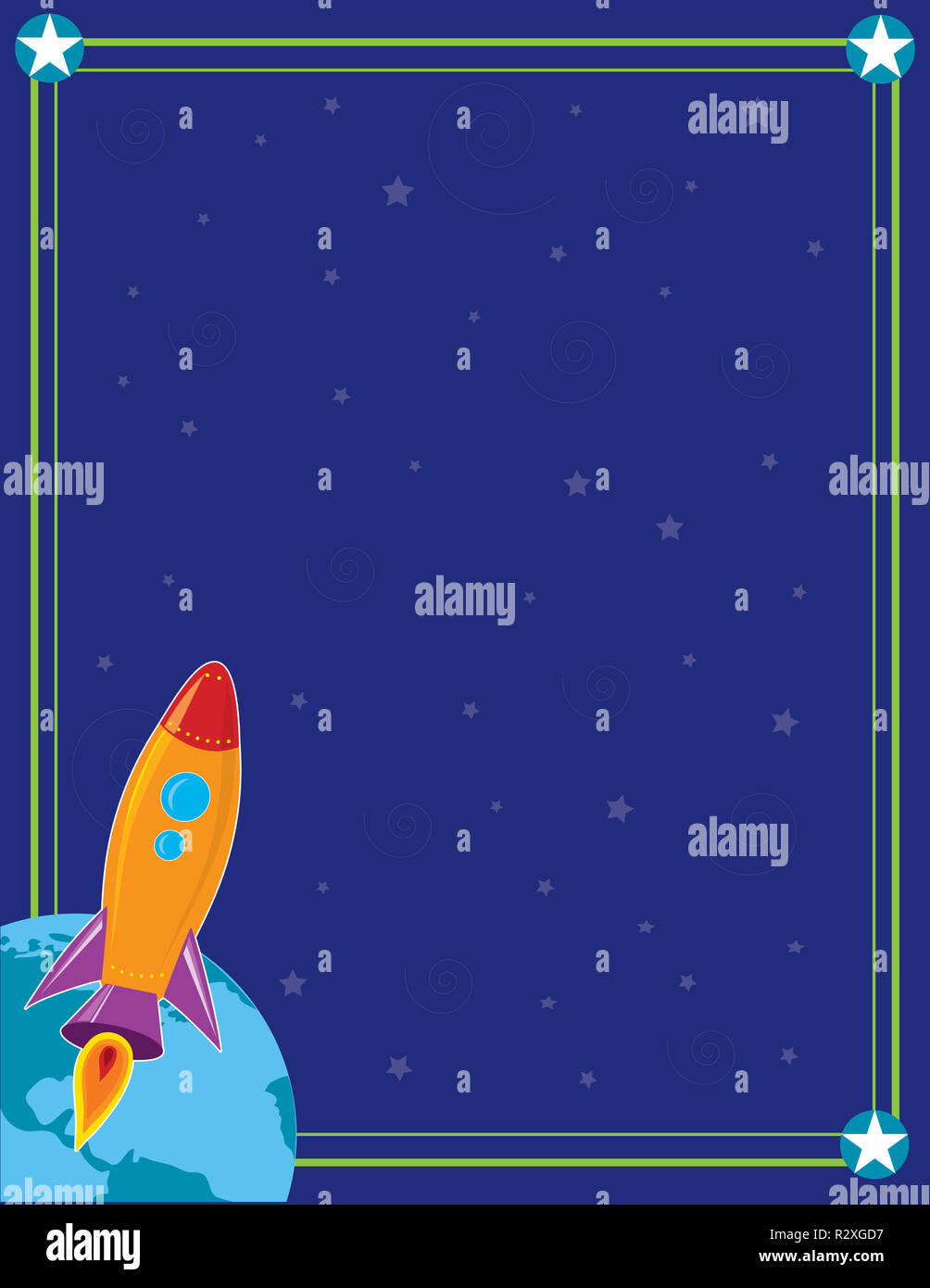 Rocket ship border hi-res stock photography and images - Alamy