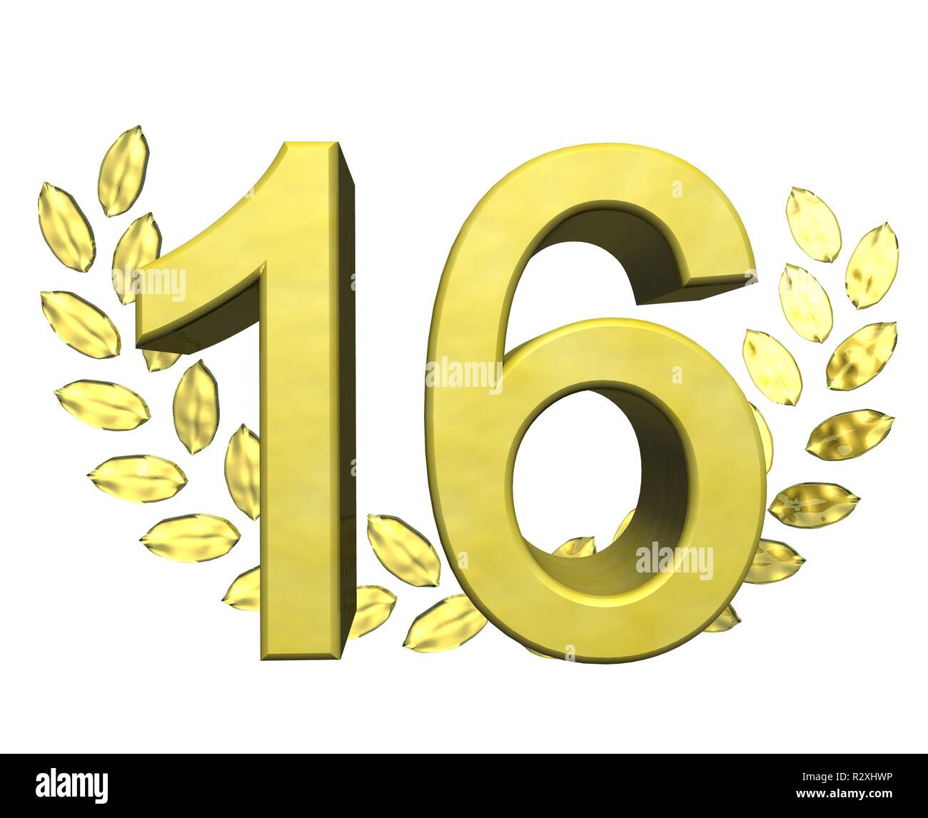number with laurel wreath Stock Photo - Alamy