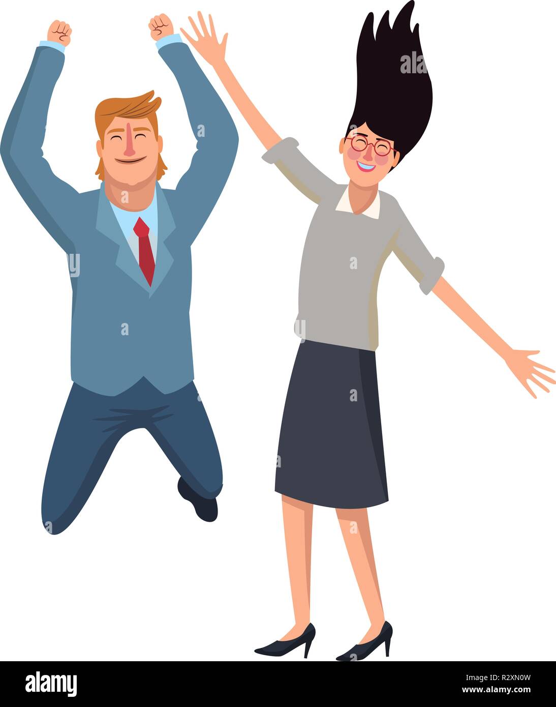 Happy business workers Stock Vector Image & Art - Alamy