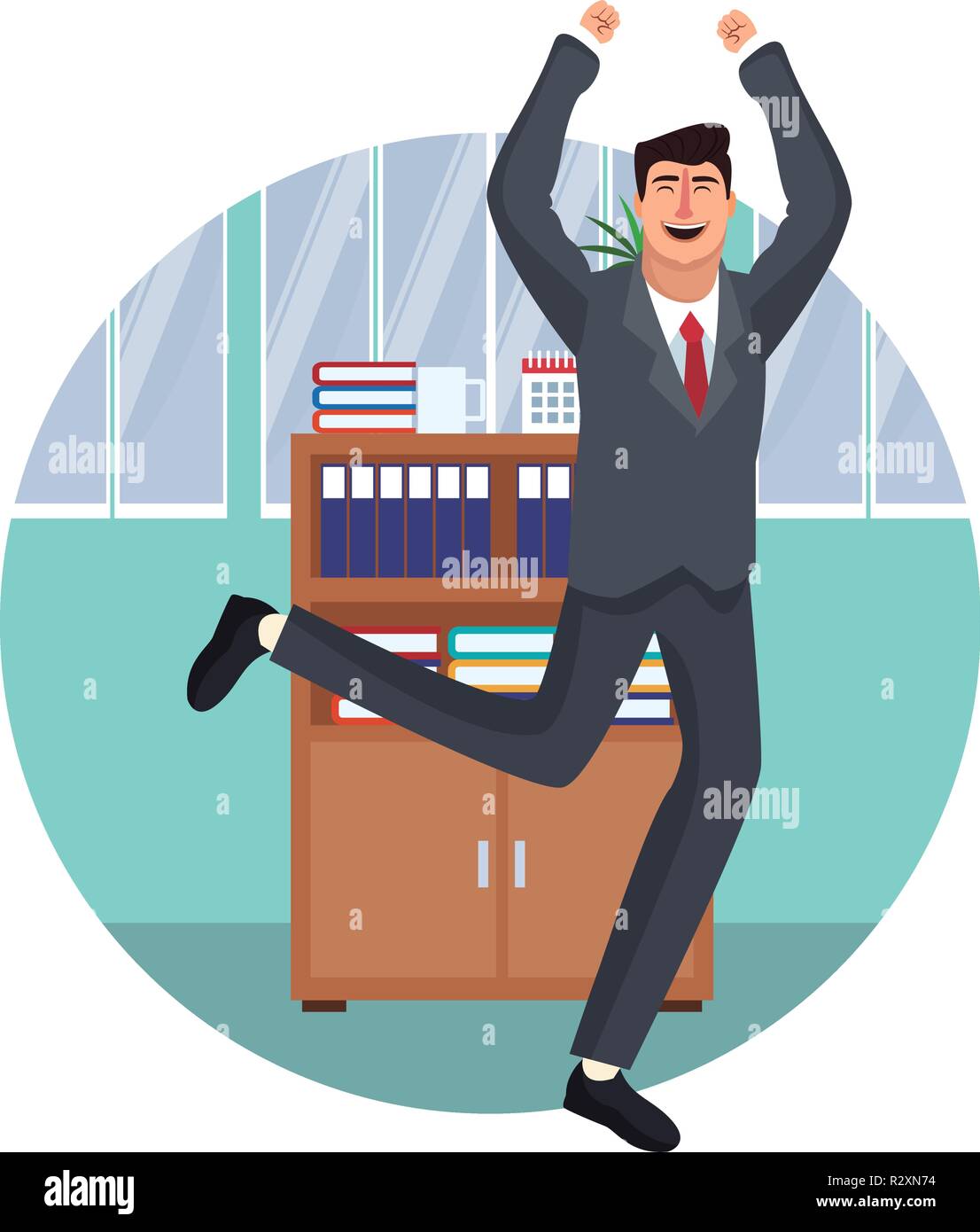 Happy executive businessman cartoon Stock Vector Image & Art - Alamy