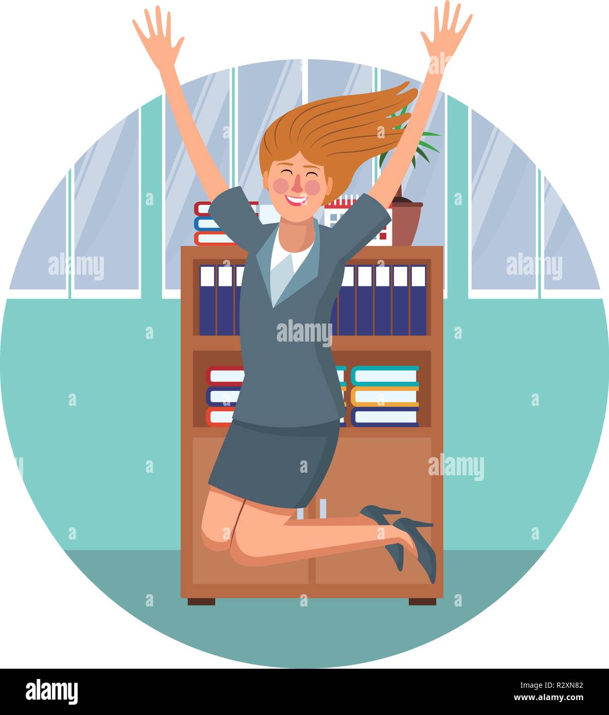 Happy executive businesswoman Stock Vector Image & Art - Alamy