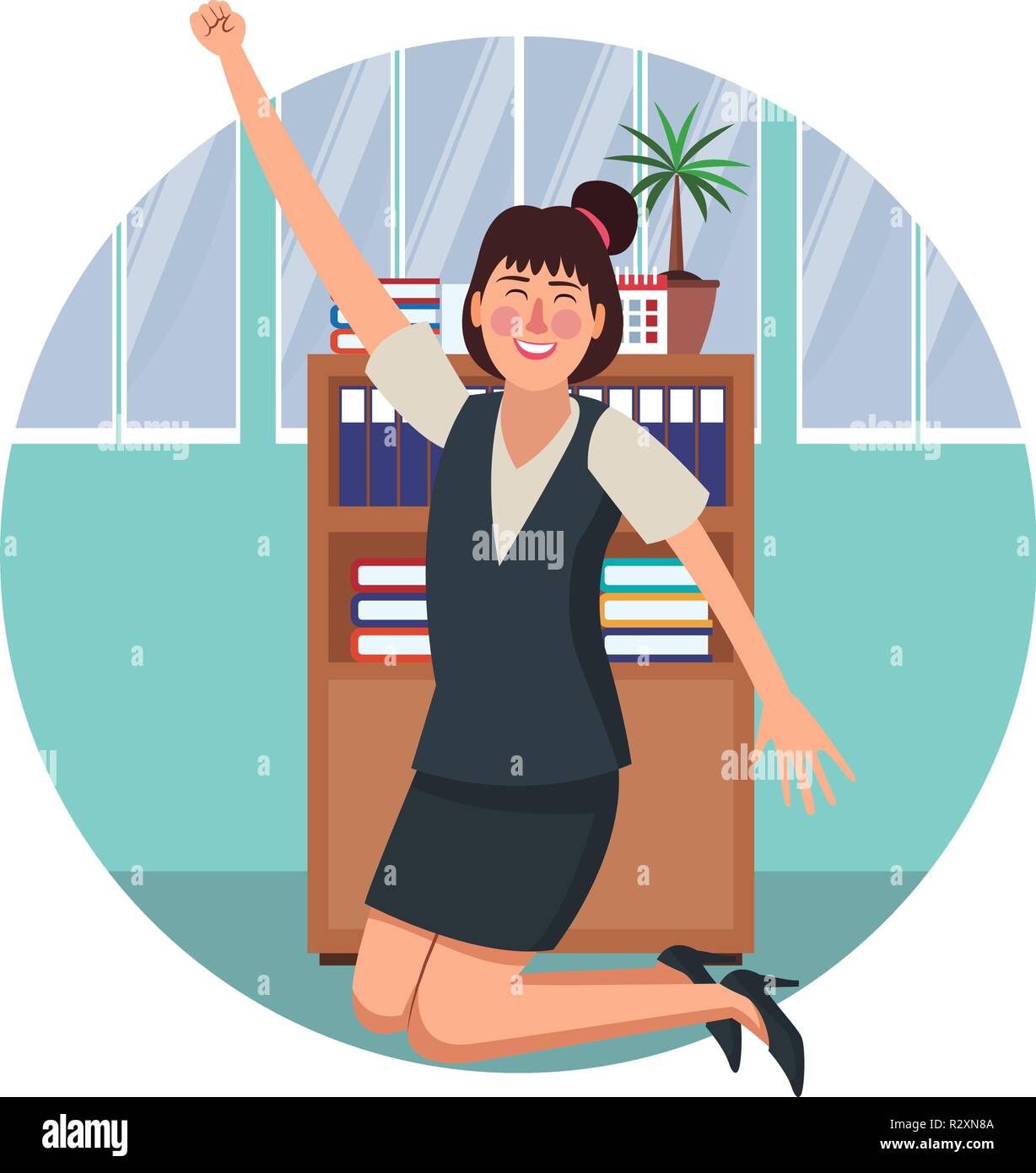 Happy executive businesswoman Stock Vector Image & Art - Alamy