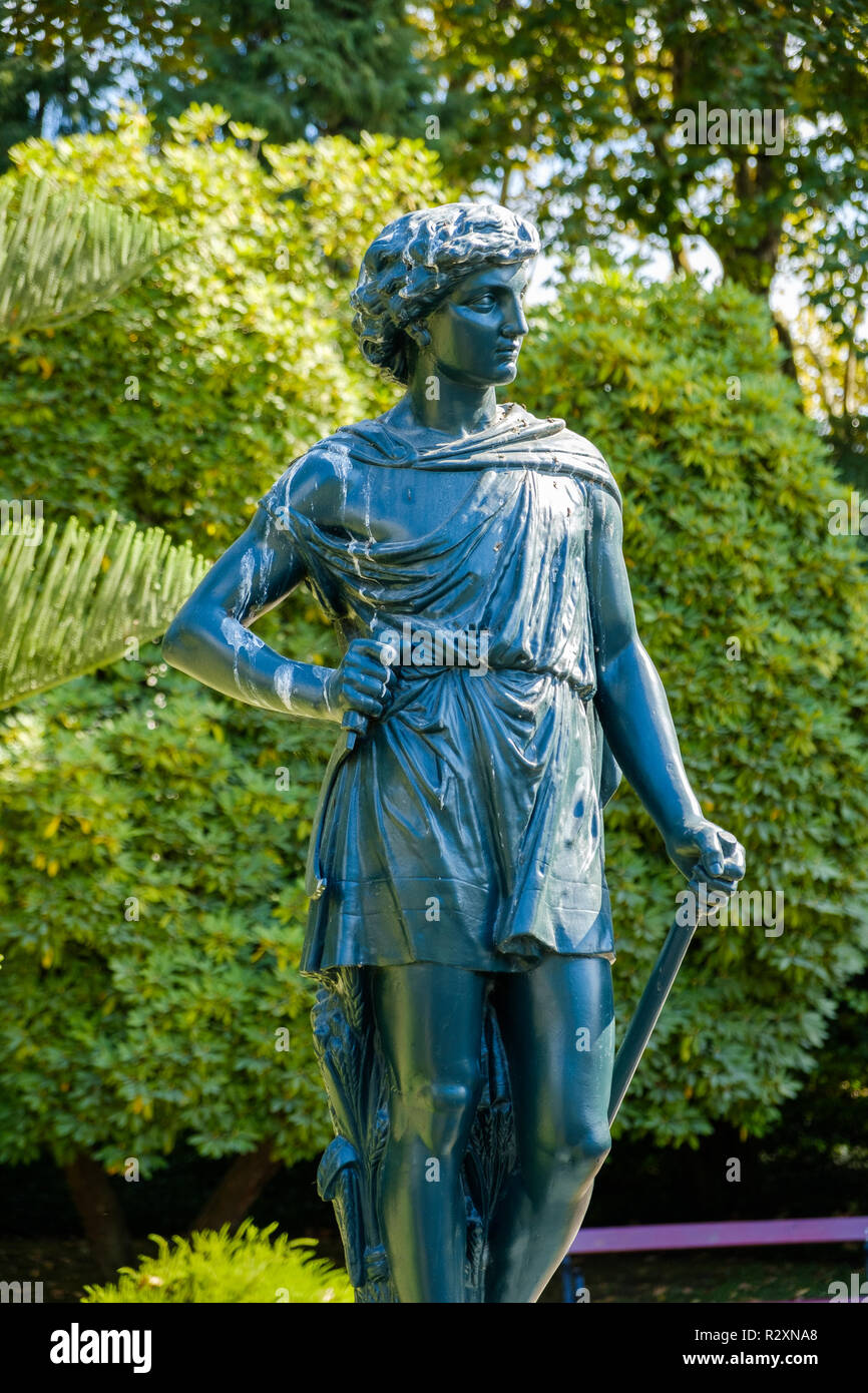 Porto, Portugal - October 6, 2018 : Statue in the famous garden of the ...