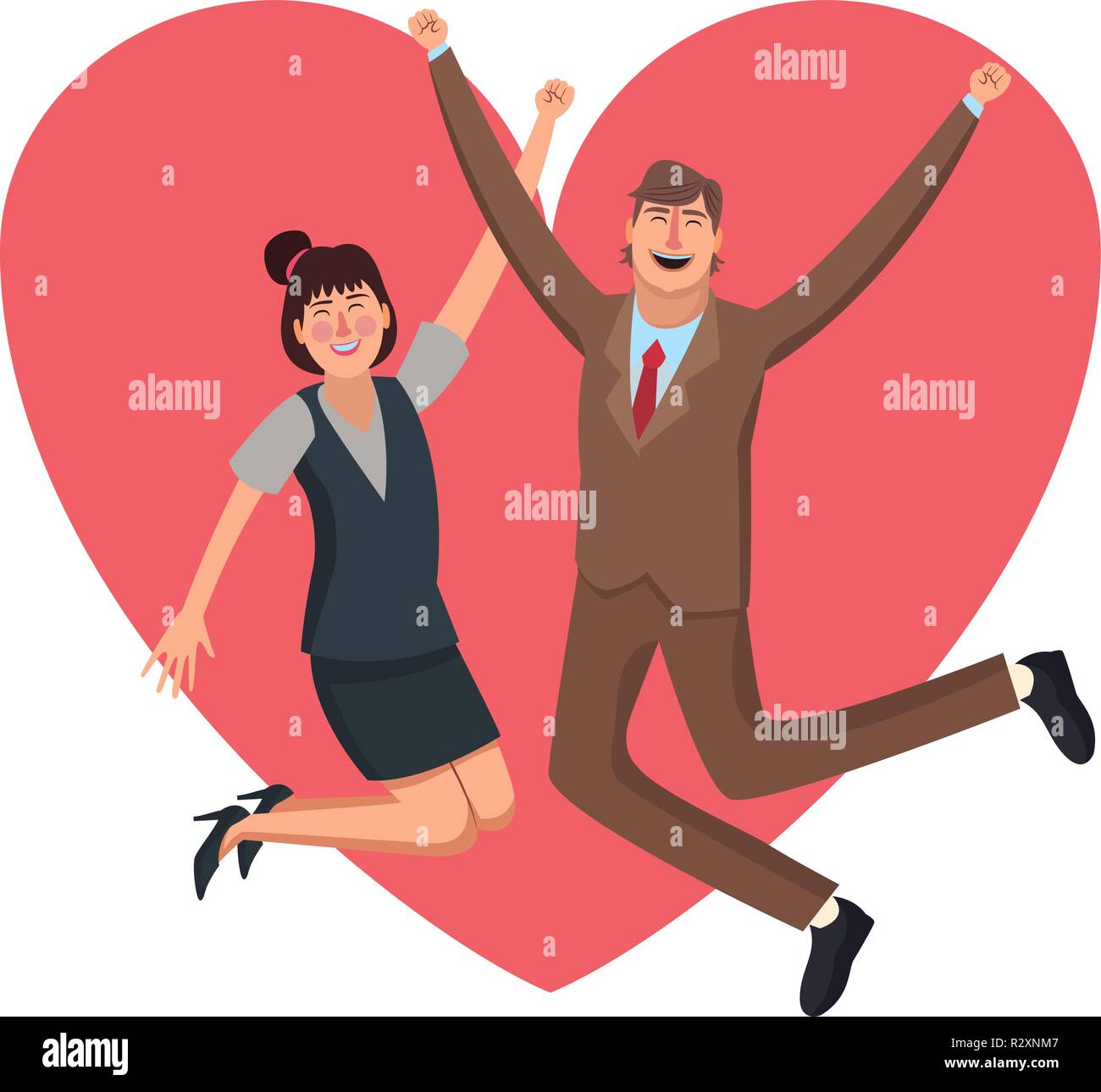 Office workers jumping Stock Vector Images - Alamy