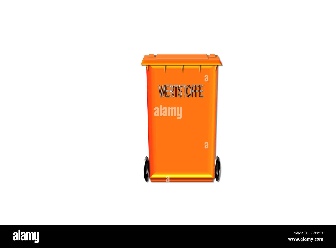 new orange-recycling bin Stock Photo - Alamy