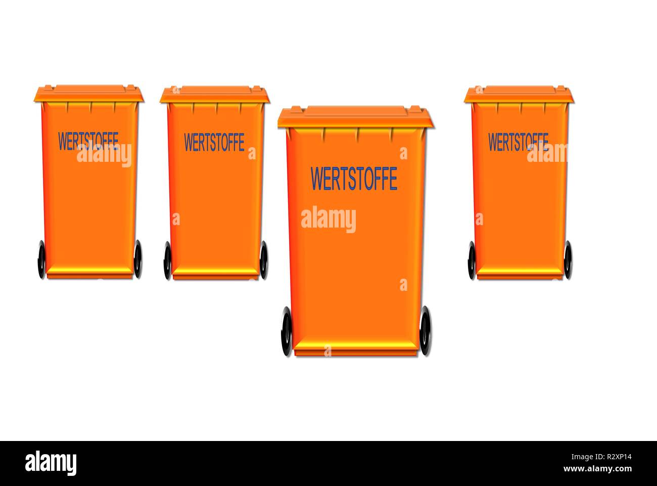 new orange-recycling bin Stock Photo - Alamy