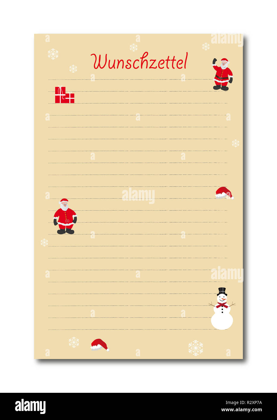 Empty christmas wish list Cut Out Stock Images & Pictures - Alamy