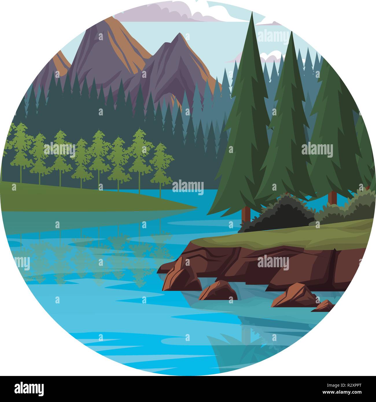 Beautiful landscape scenery Stock Vector Image & Art - Alamy