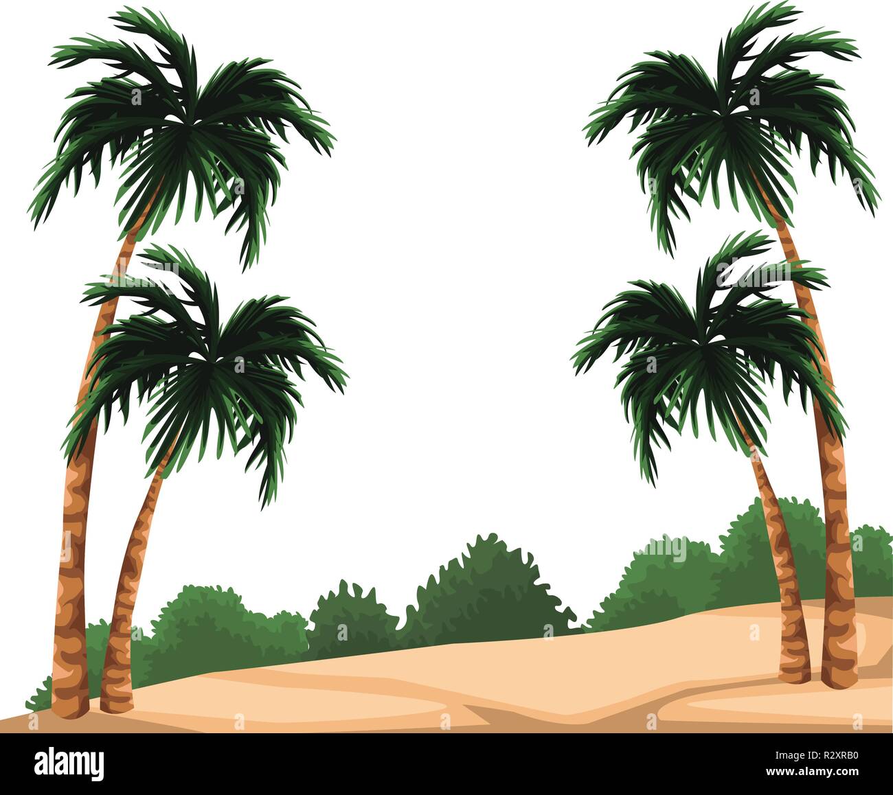 Beautiful caribbean beach panorama Stock Vector Images - Alamy