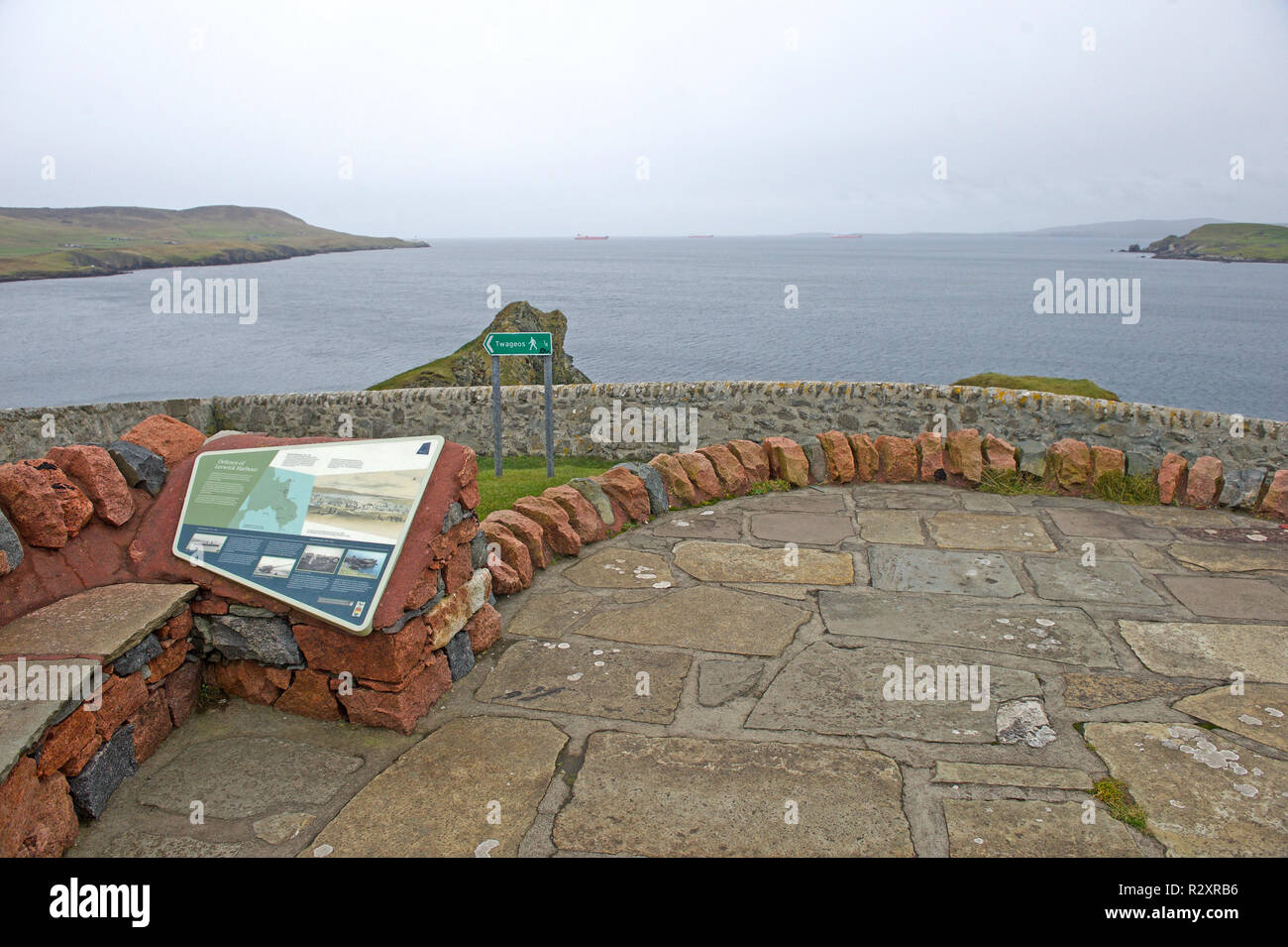 The Knab Lerwick view point overlooking the south harbour entrance that ...