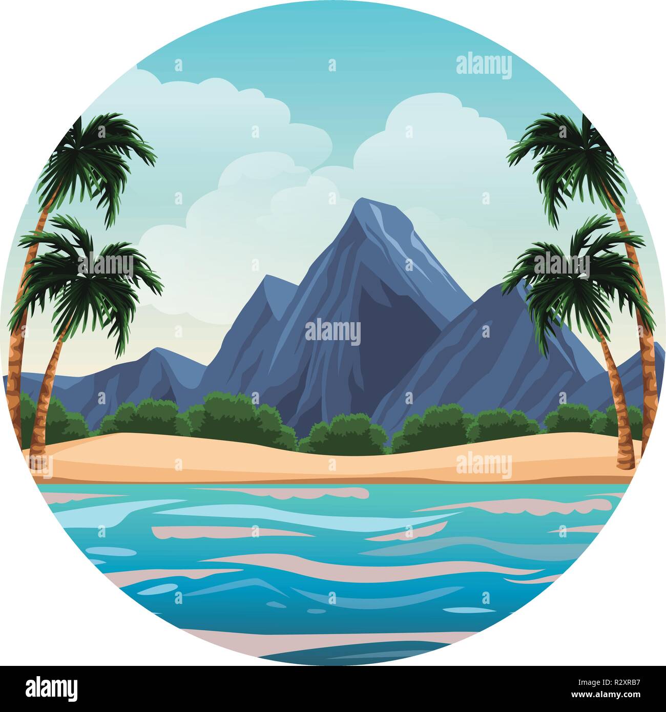 Beach and island scenery Stock Vector Image & Art - Alamy