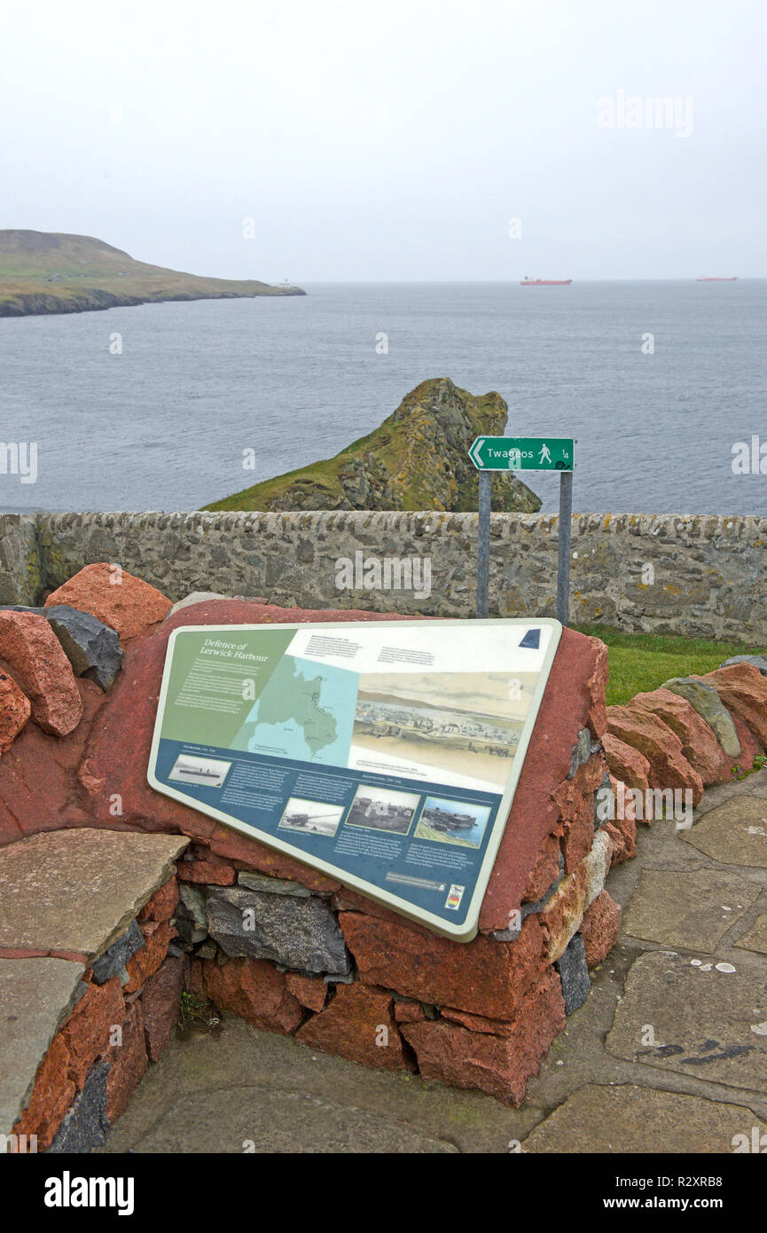 The Knab Lerwick view point overlooking the south harbour entrance that ...